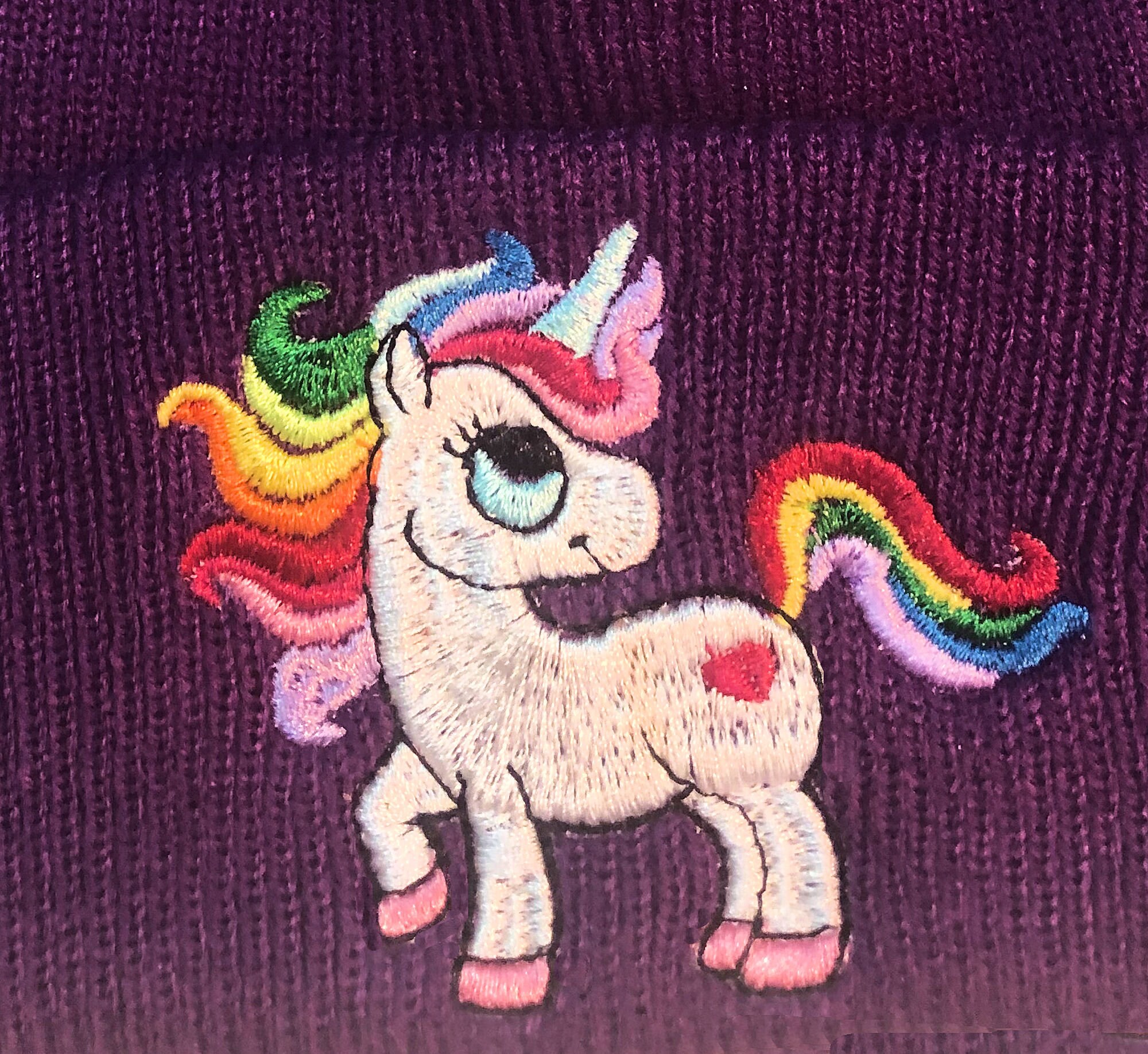 Happy Rainbow Unicorn Machine Embroidery Design - Etsy