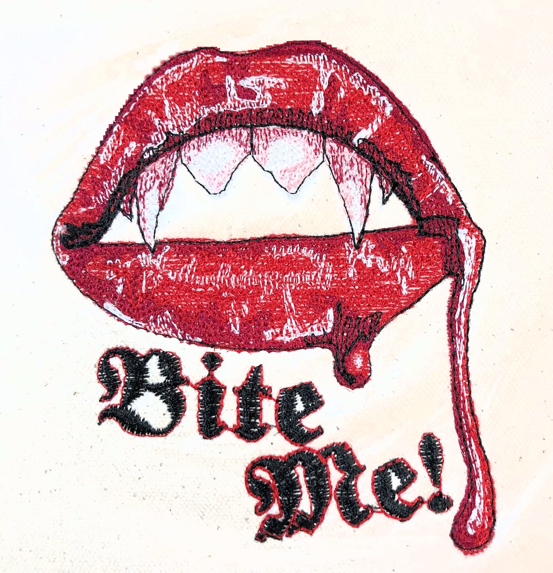 Vampire Bite Me Machine Embroidery Design - Etsy