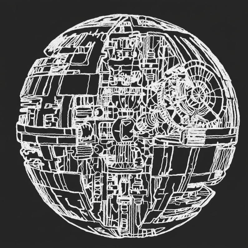 DEATH STAR Machine Embroidery Design (fits 8+ Inch Hoop) - Etsy