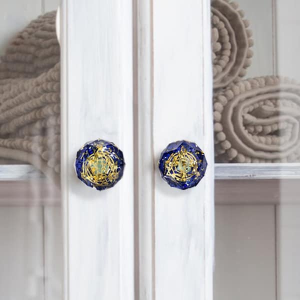 Blue Stone Knobs - Etsy