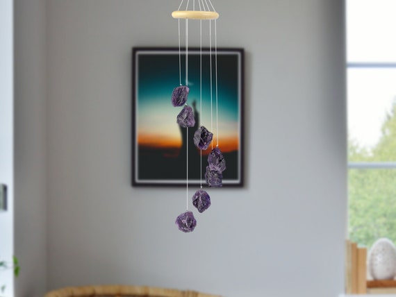 Raw Amethyst Wind Chime/amethyst Wind Catcher/ in Memory - Etsy Australia