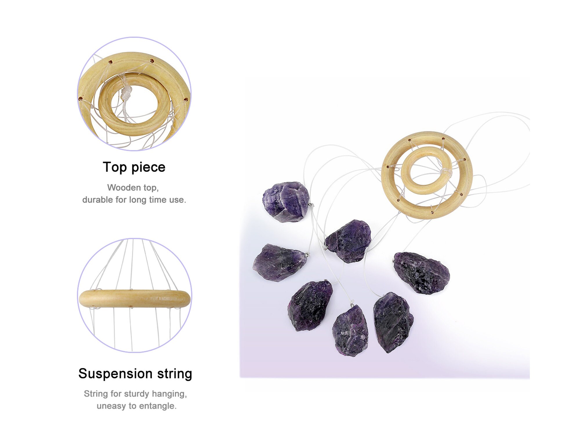 Raw Amethyst Wind Chime/amethyst Wind Catcher/ in Memory - Etsy Australia