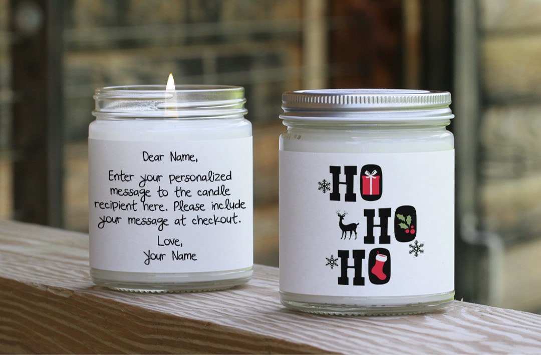 Christmas Candle Gift Ho Ho Ho Santa Candle Gift Personalized Christmas ...
