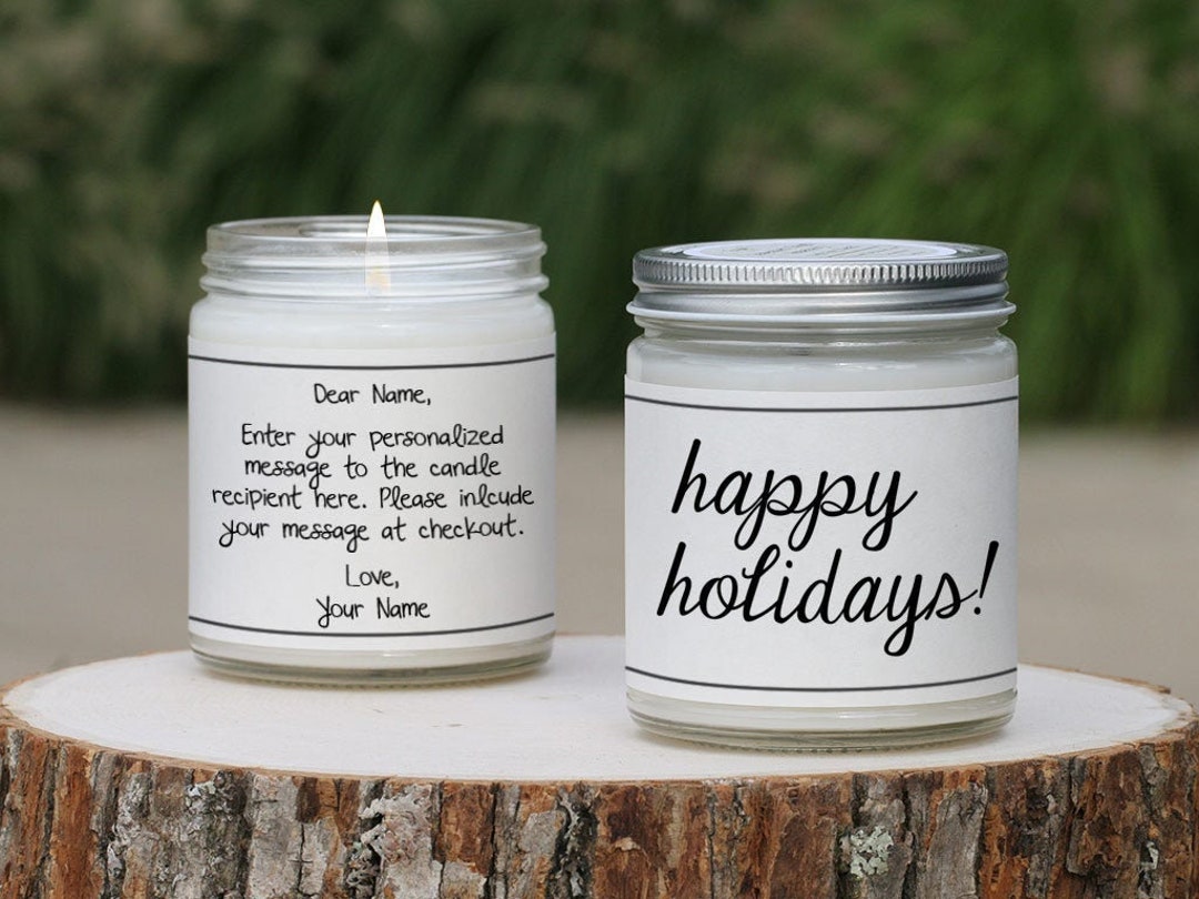 Happy Holidays Candle, Christmas Gift Ideas, Christmas Candle Gift ...