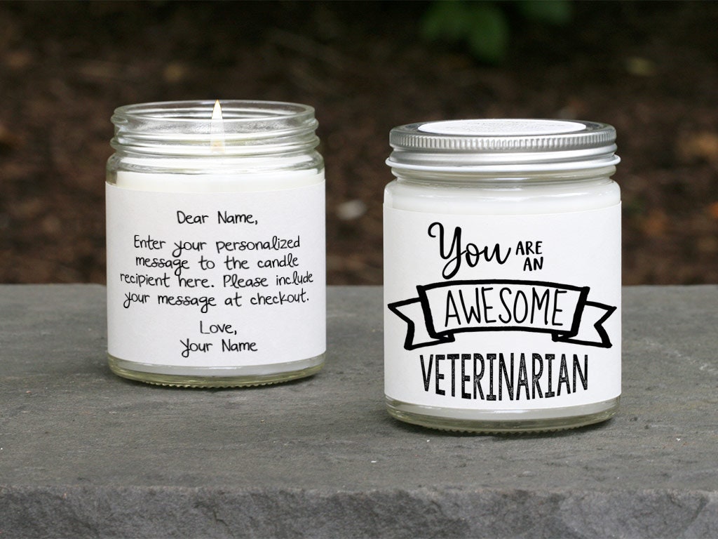 Vet Gift Personalized Candle Card Veterinarian Gift Best | Etsy
