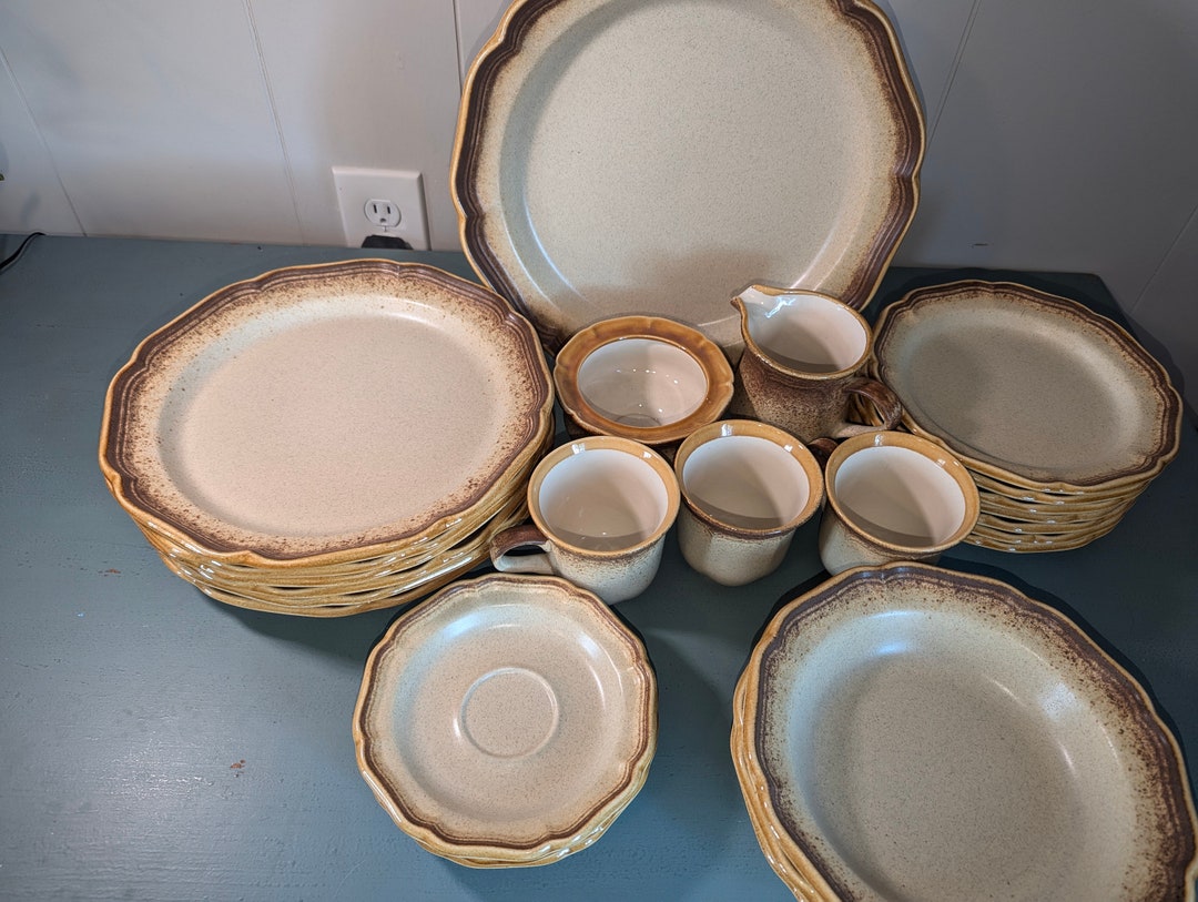 Mikasa Whole Wheat Stoneware Dishes 25 Pieces - Etsy
