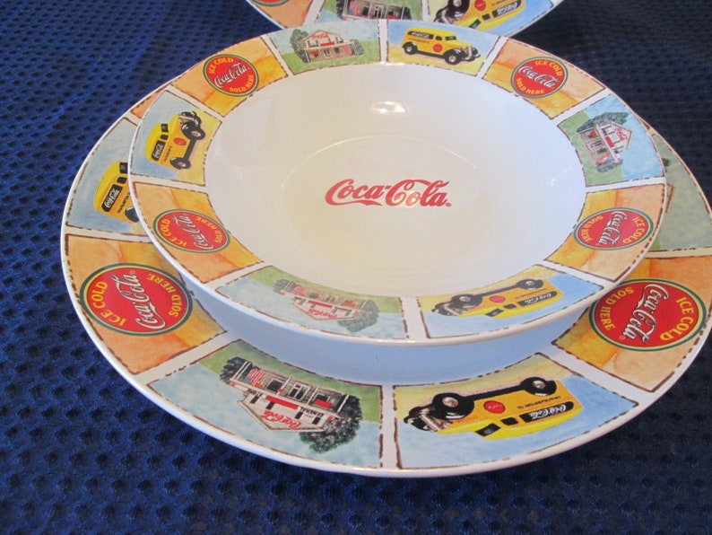 Coca-cola Plates and Bowl Set of 3 - Etsy