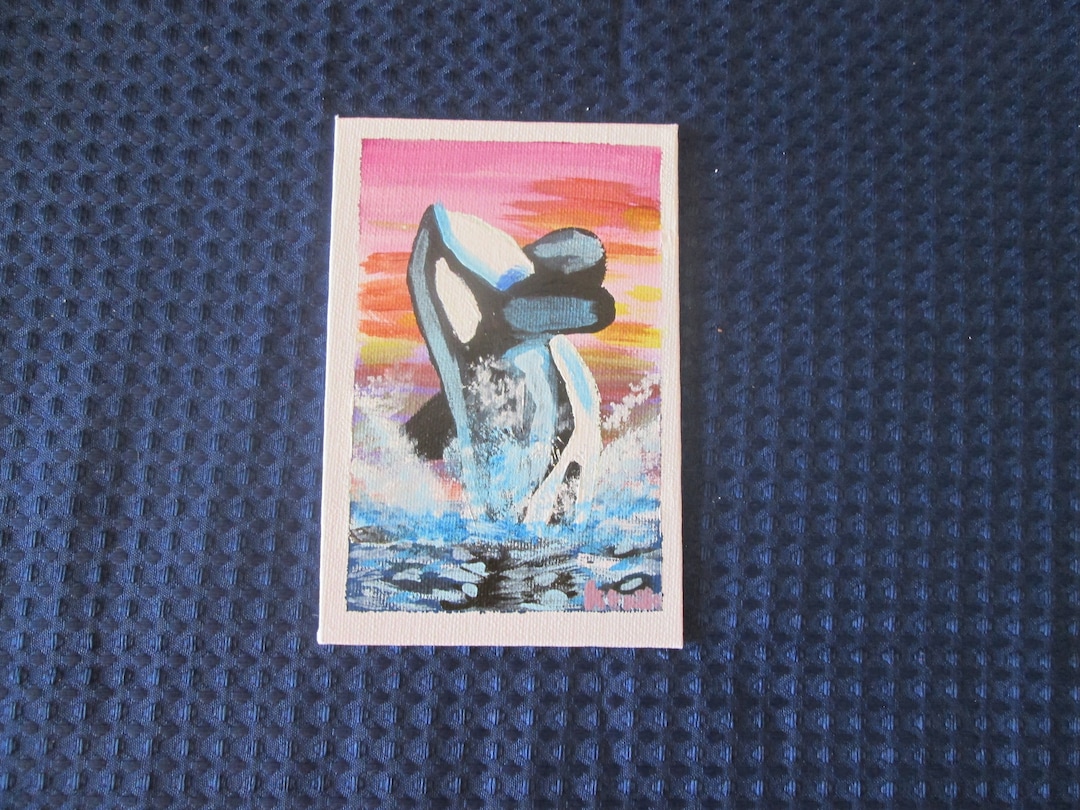 Sunset Orca Whale Acrylic Painting - Etsy