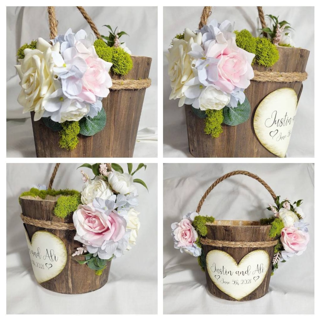 Flower Girl Basket/rustic Flower Girl Baskets - Etsy