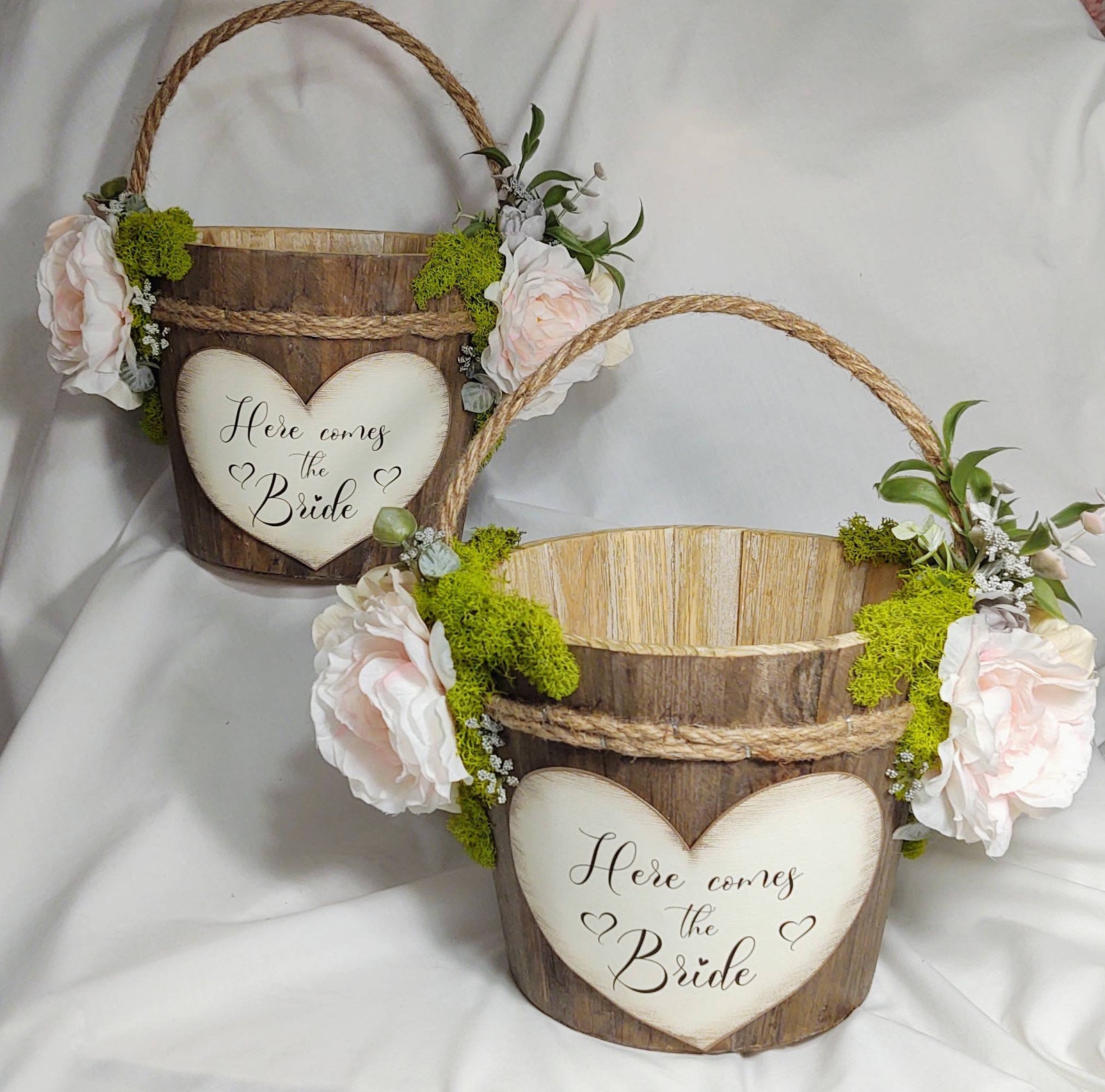 Flower Girl Basket/rustic Flower Girl Baskets - Etsy