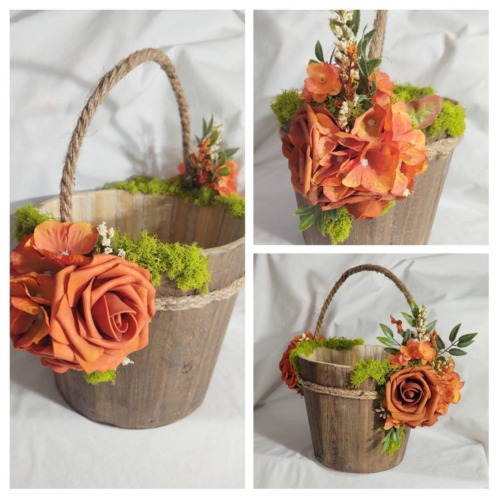 Flower Girl Basket/rustic Flower Girl Baskets - Etsy