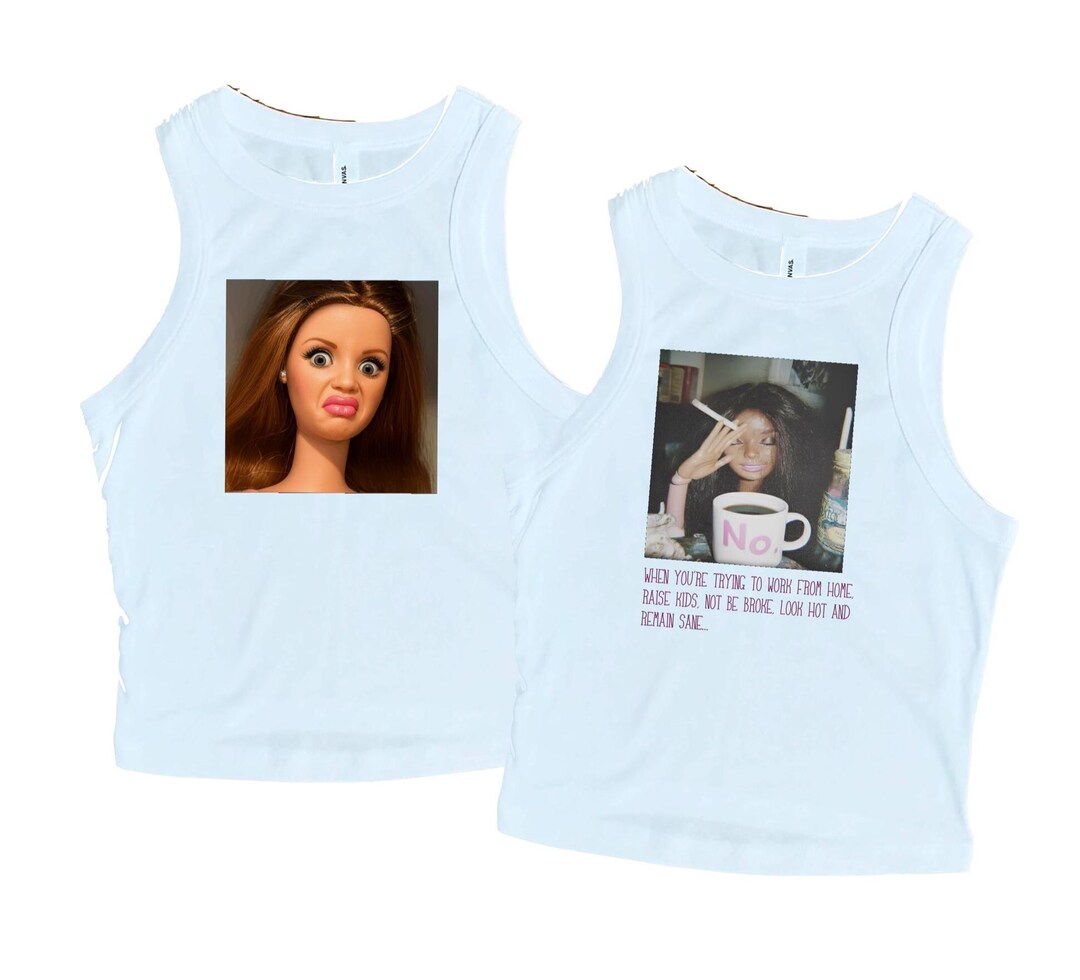 Vintage 90s Doll Face Meme Shirt, Disgusted Doll, Trendy Doll Meme Crop ...