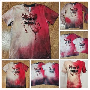 Bloody Halloween Shirt, Problem Solved, Costume, Bloody Tshirt, Horror ...