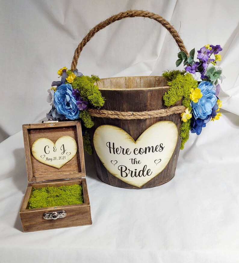 Rustic Flower Girl Basket/flower Girl Basket - Etsy