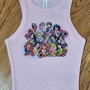 Princess Crop Top, Princess Shirt, Custom Princess T-shirt, Ariel ...