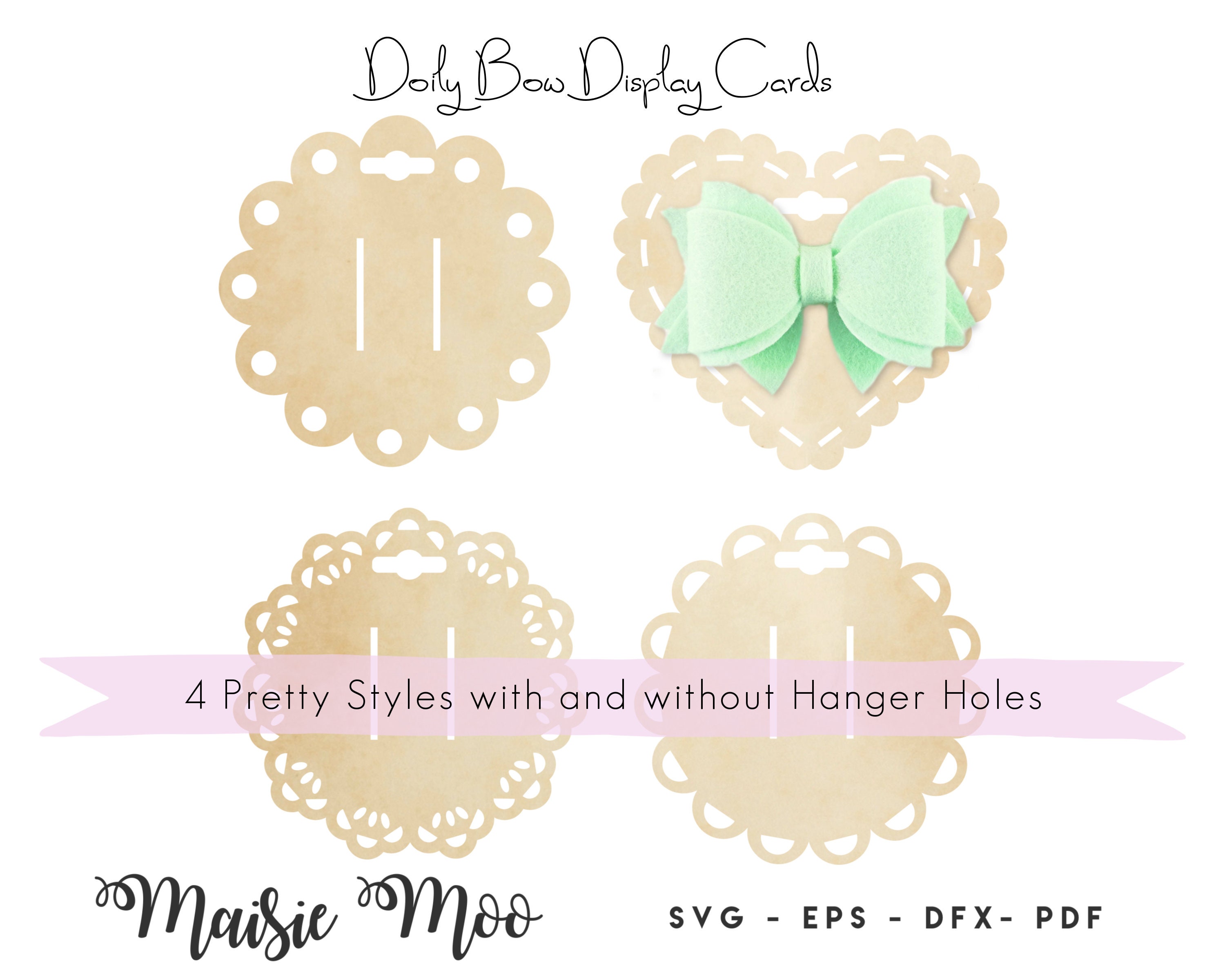 Bow Card SVG Bundle Bow Display Card Hair Clip Card DXF Bow | Etsy