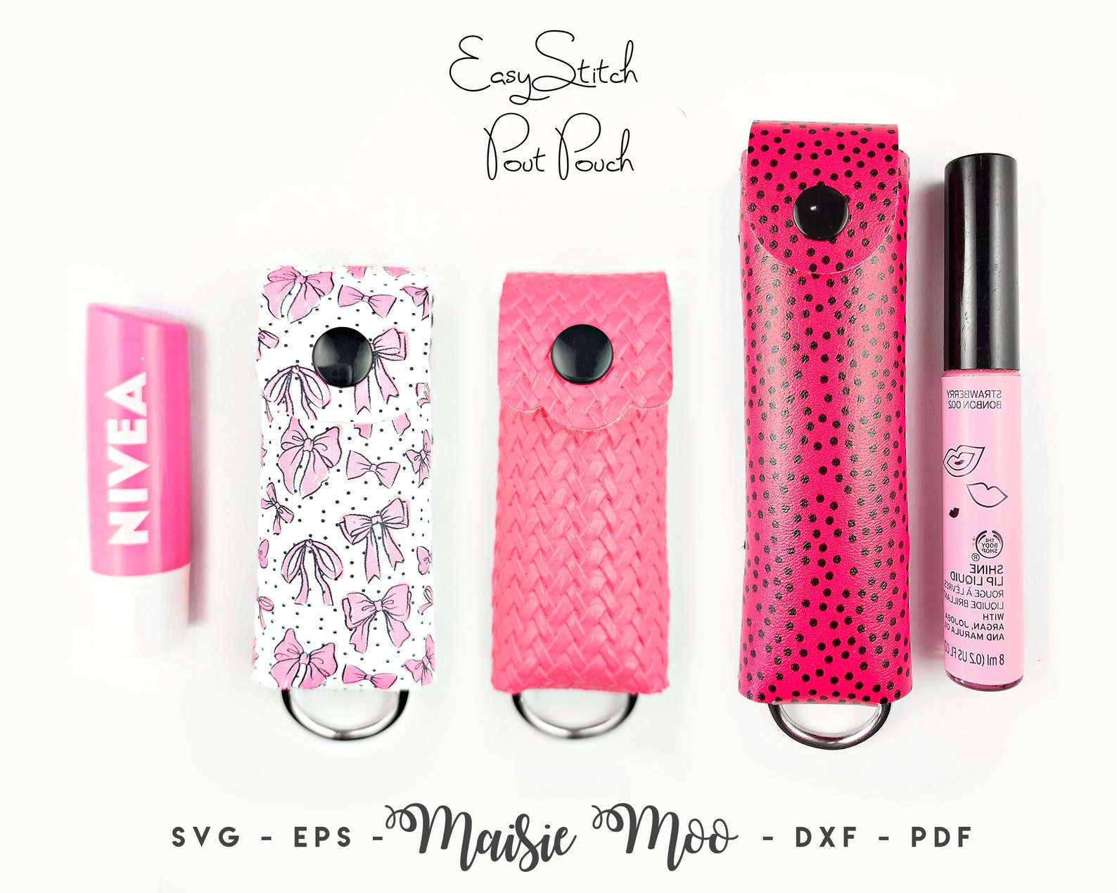 Pout Pouch, Lip Gloss Keychain Case SVG, Keyring Chapstick Holder ...