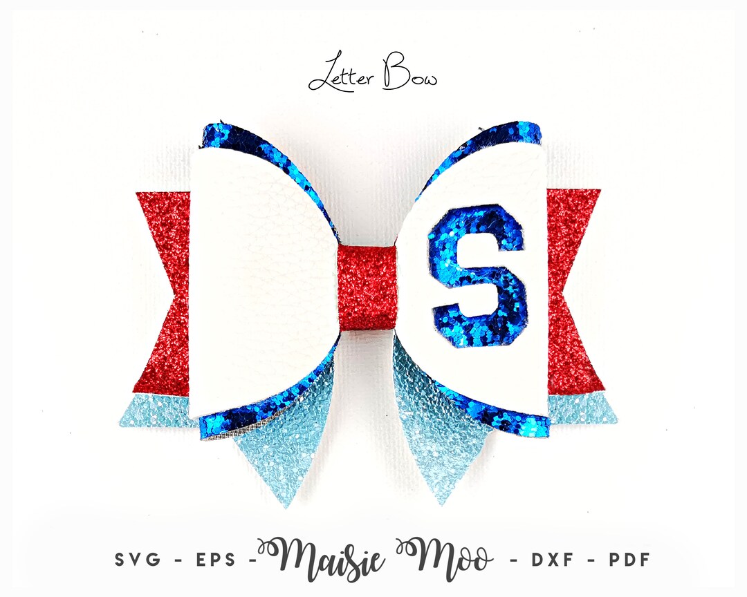 Letter Cheer Bow Template - Personalized Back to School Hair Bow ...