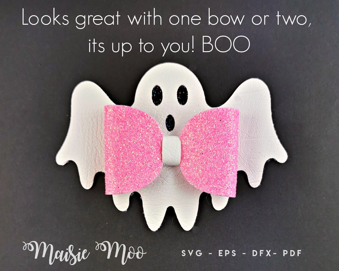 Ghost Bow SVG Halloween Bow Template Ghost Hair Bow SVG - Etsy