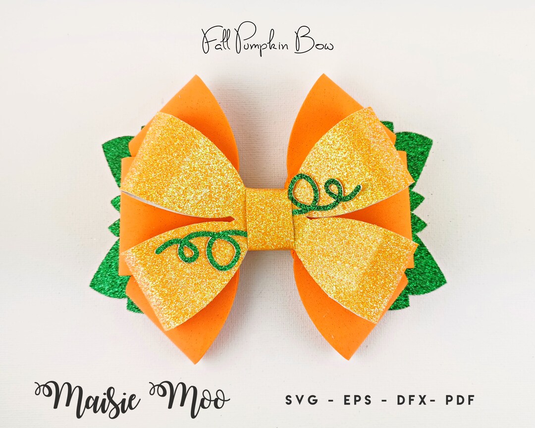 Thanksgiving Pumpkin Bow SVG Harvest Bow Template Fall - Etsy New Zealand