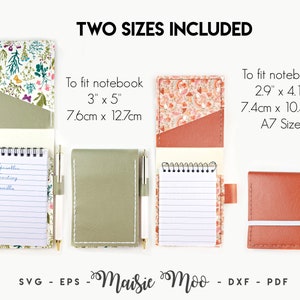 A7 Notebook Cover Pattern SVG Template, 3" X 5" Leather Journal, Pocket ...