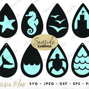 Earring Templates | Ocean Earring SVG | Cricut Earring Template ...