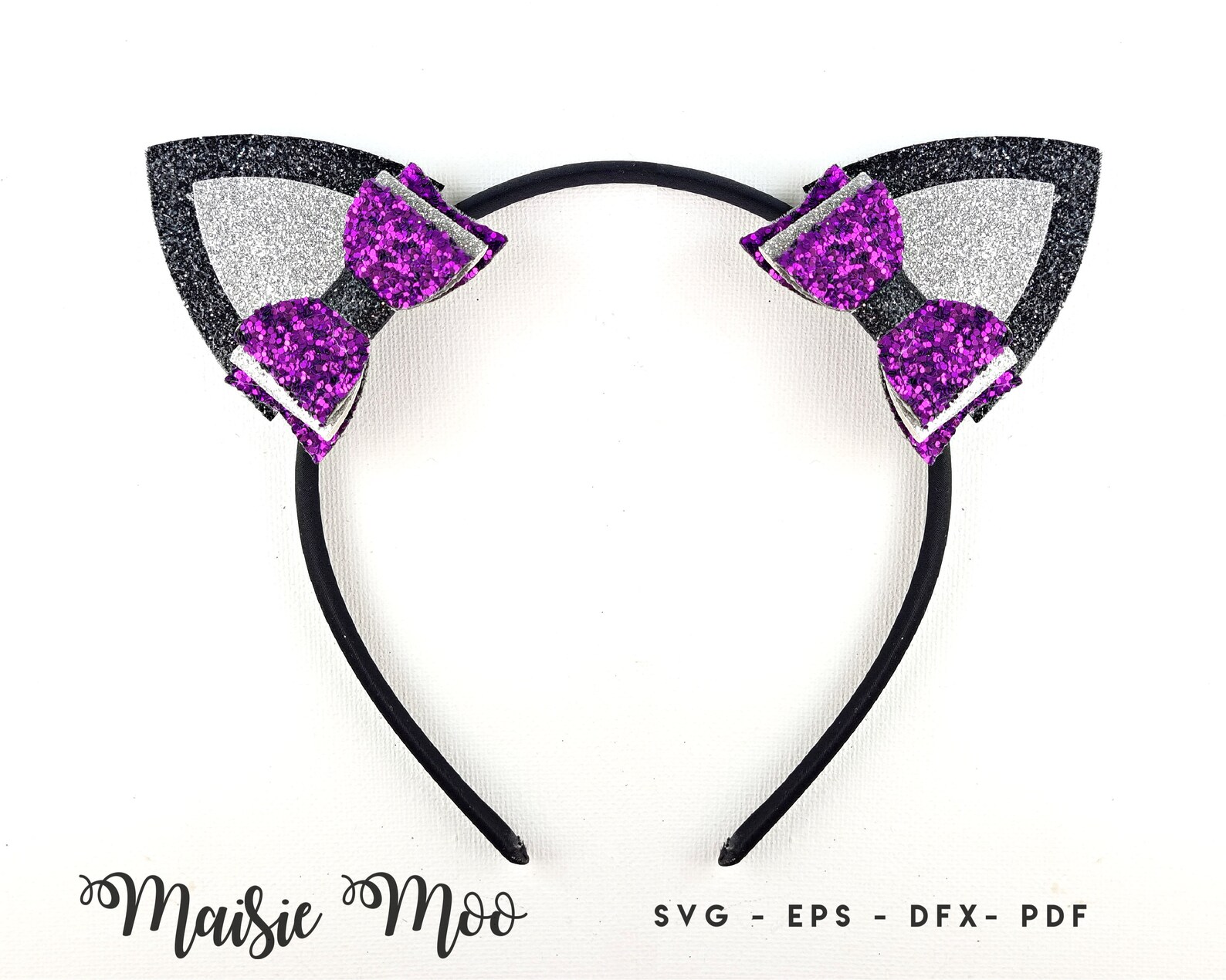 Cat Ears Bow SVG Cat Ears Hairclip Headband Template - Etsy