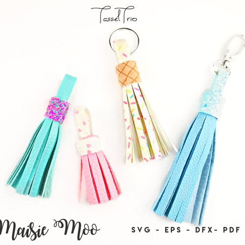 Tassel SVG Tassel Keychain Template Faux Leather Tassell - Etsy