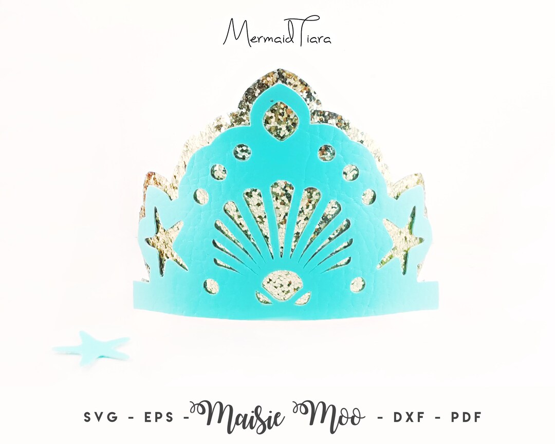 Faux Leather Crown SVG, Mermaid Tiara Template, Head Band PDF DXF ...