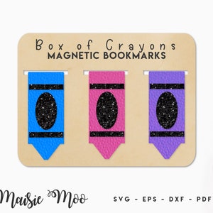 Back to School Magnetic Bookmark SVG, Bookworm, Pencil, Crayon Teacher ...
