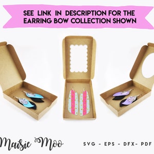 Earring Box Template, Earring Display Box SVG, Keychain Gift Box DXF ...