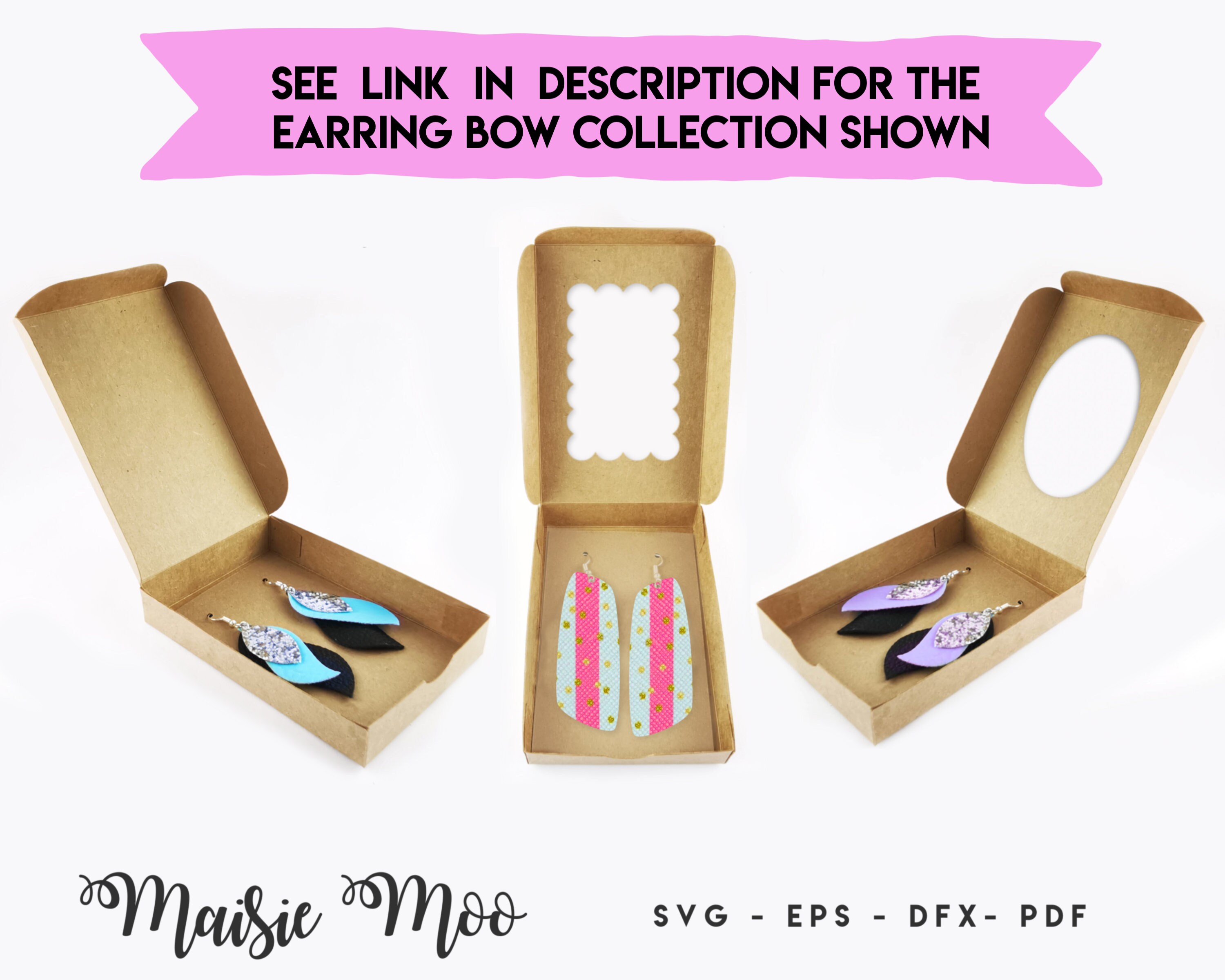 Earring Box Template Earring Display Box SVG Keychain Gift | Etsy