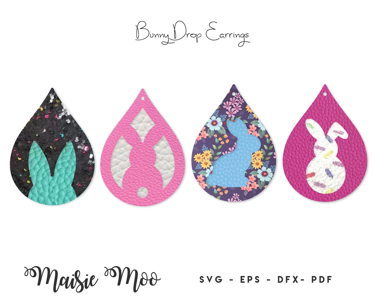 Easter Bunny Earring Templates | Easter Earring SVG | Faux Leather ...