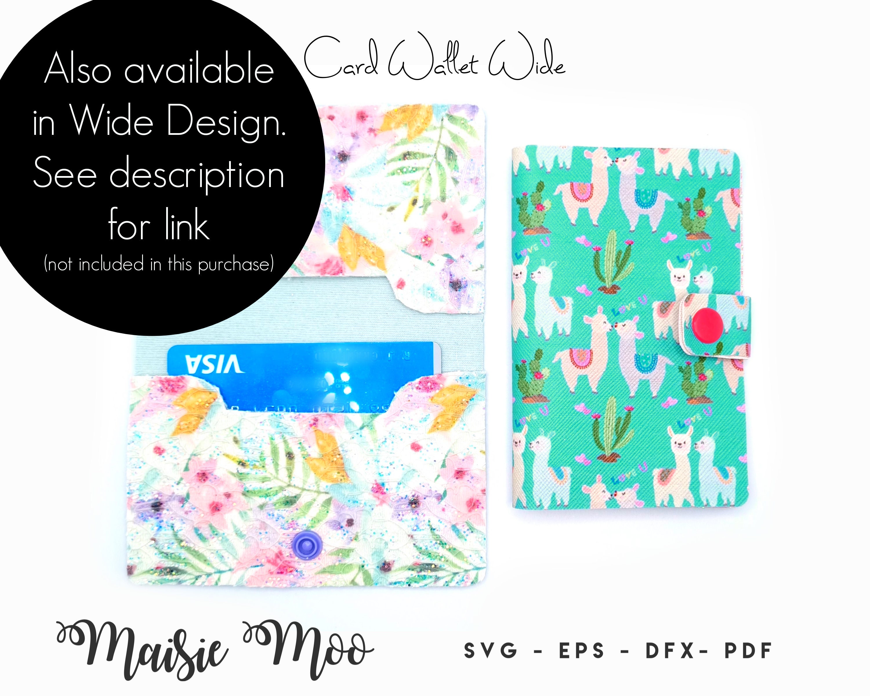 Tall Card Wallet SVG Long Card Pouch Template Faux Leather | Etsy