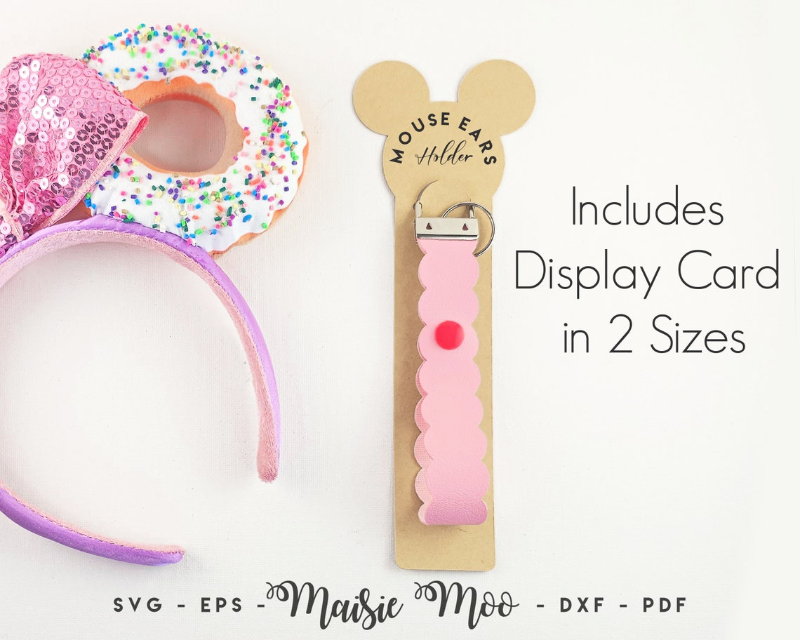 Mouse Ear Holder SVG, Faux Leather Headband Ear Holder Bag Clip, Mouse ...