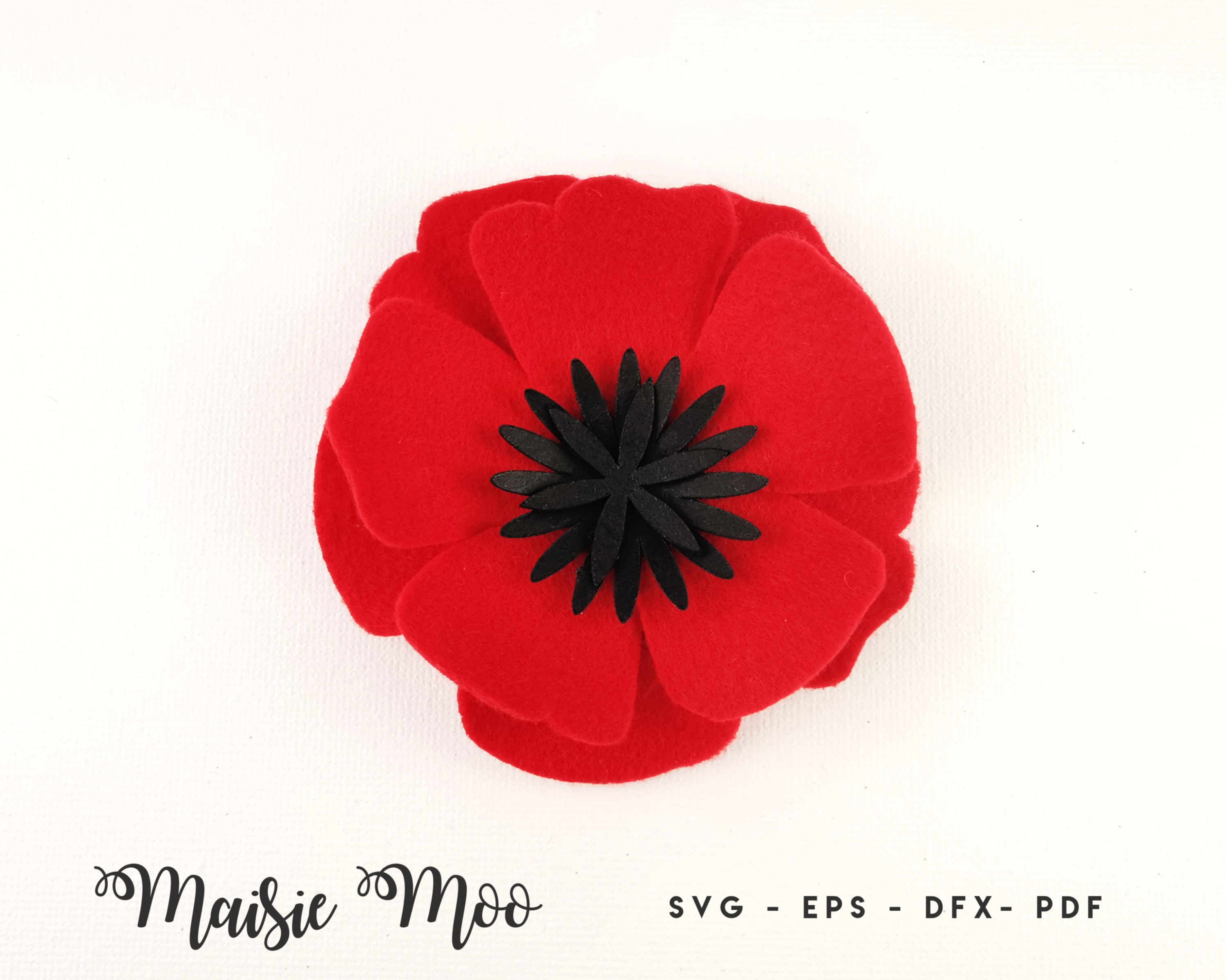 Poppy SVG Flower Template Felt Flower SVG 3D Felt Flower | Etsy
