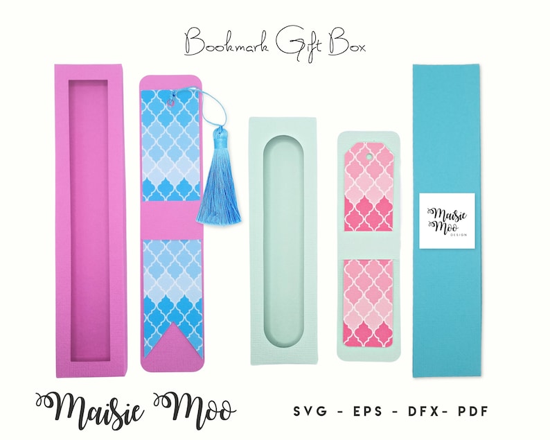 Bookmark SVG Faux Leather Book Mark Gift Box Card Stock Page - Etsy New ...