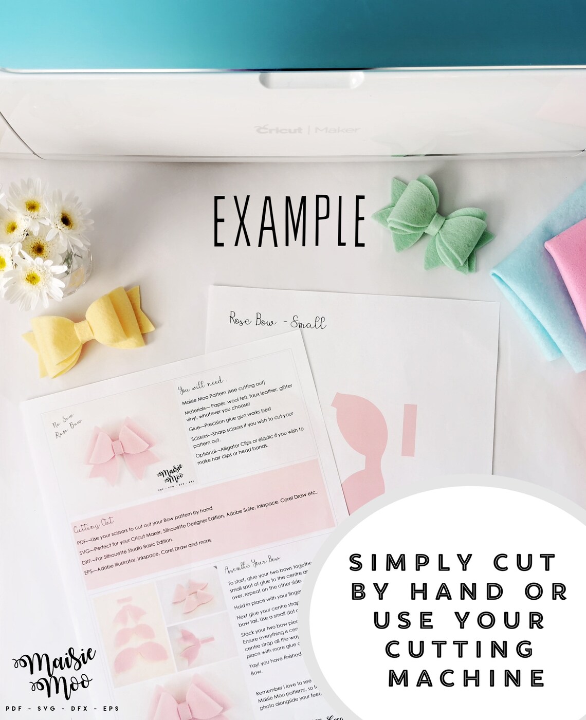 Birthday Cake Bow Template SVG Bow SVG Felt Bow PDF Cake | Etsy