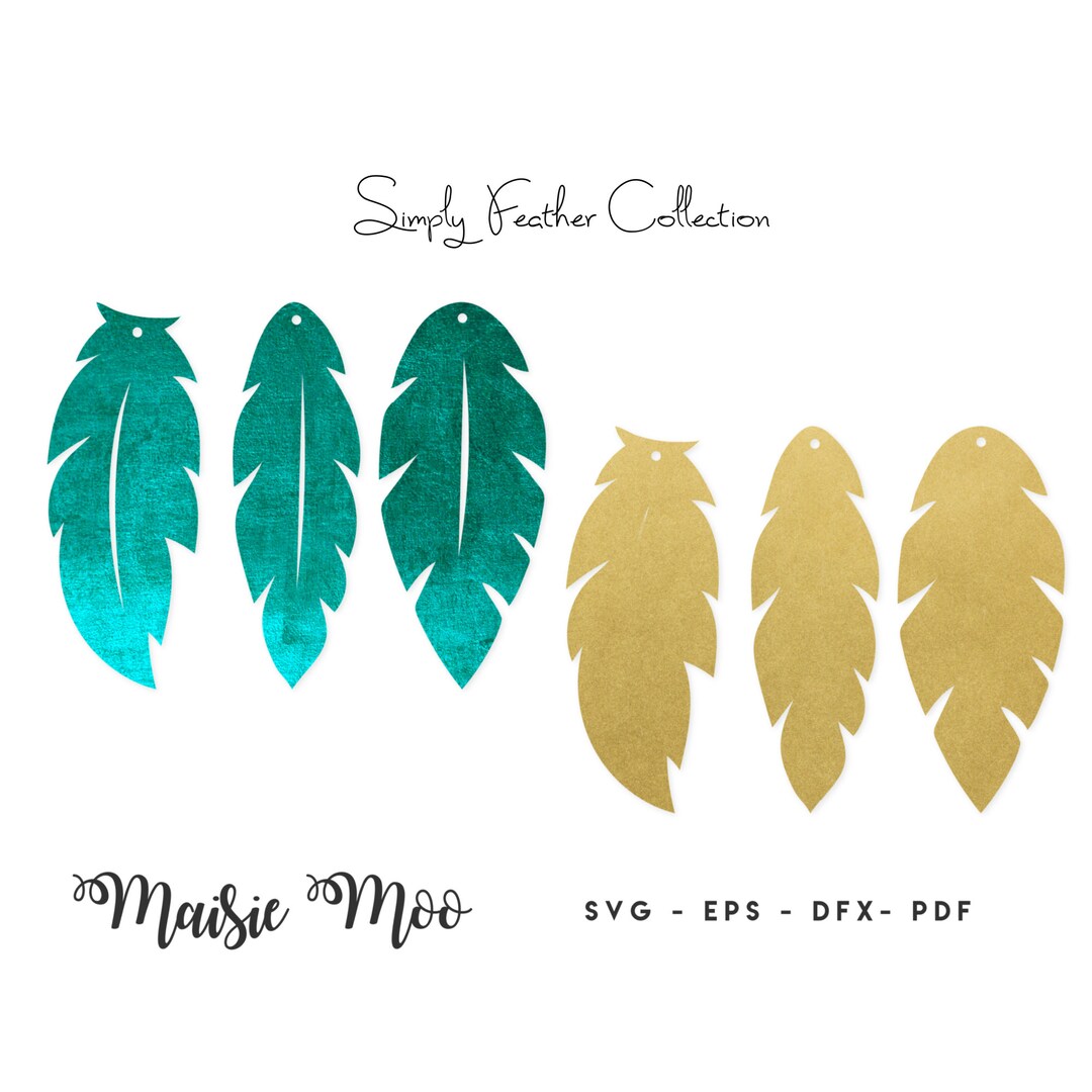 Feather Earring Templates Feather Earring SVG Cricut Earring Template ...