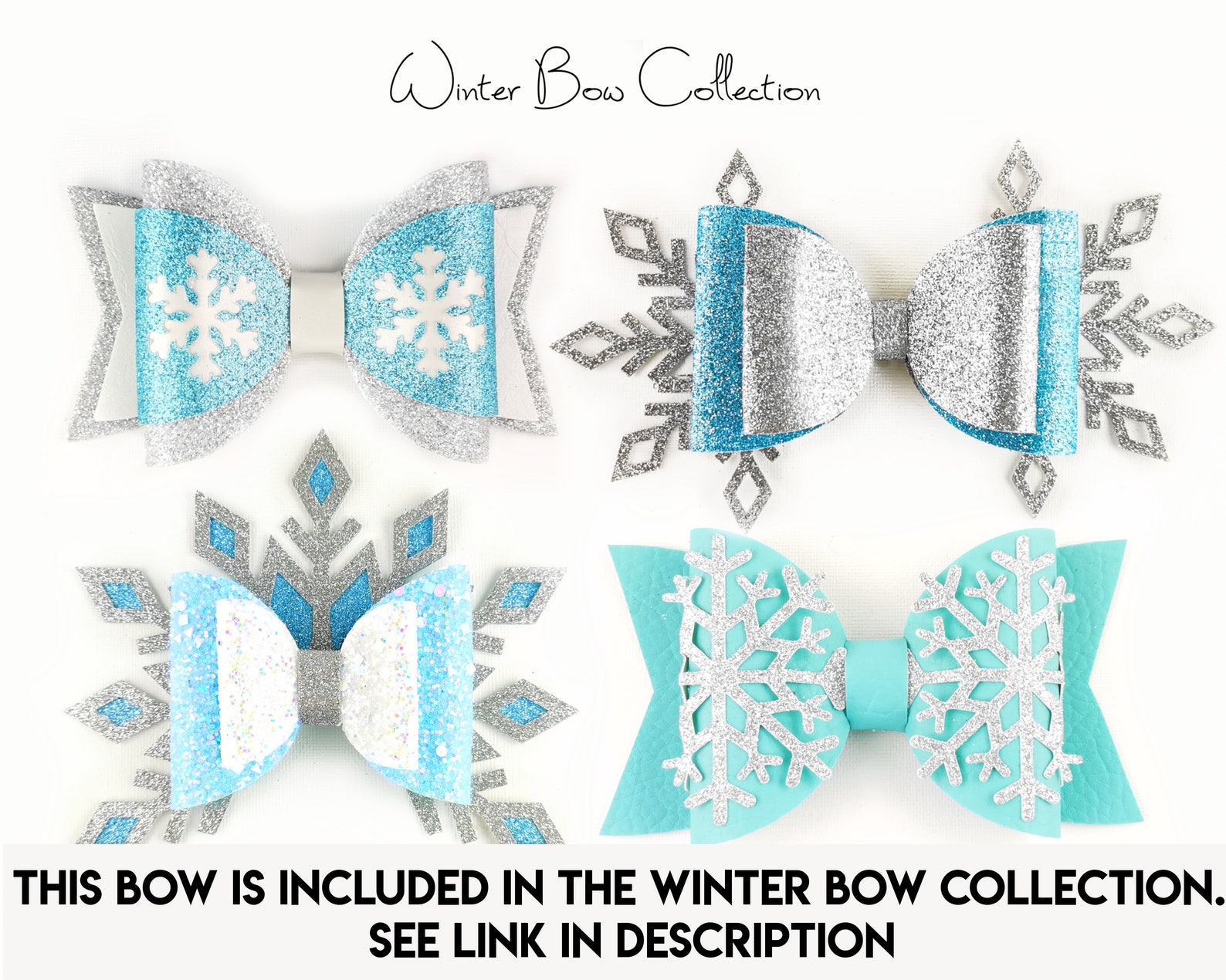Christmas Bow Template Ice Queen Winter Bow SVG Hair Bow - Etsy
