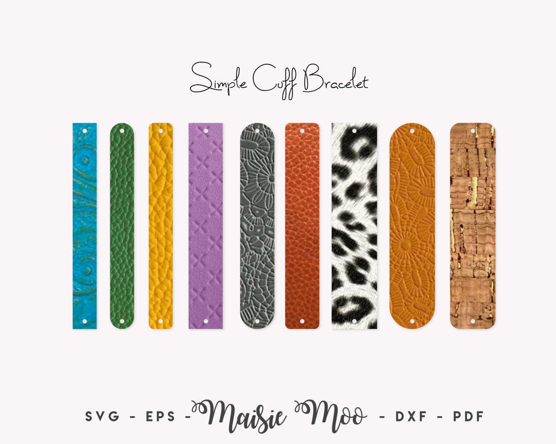 Cuff Bracelet SVG | Faux Leather Cuff Bracelet Templates | Cricut ...