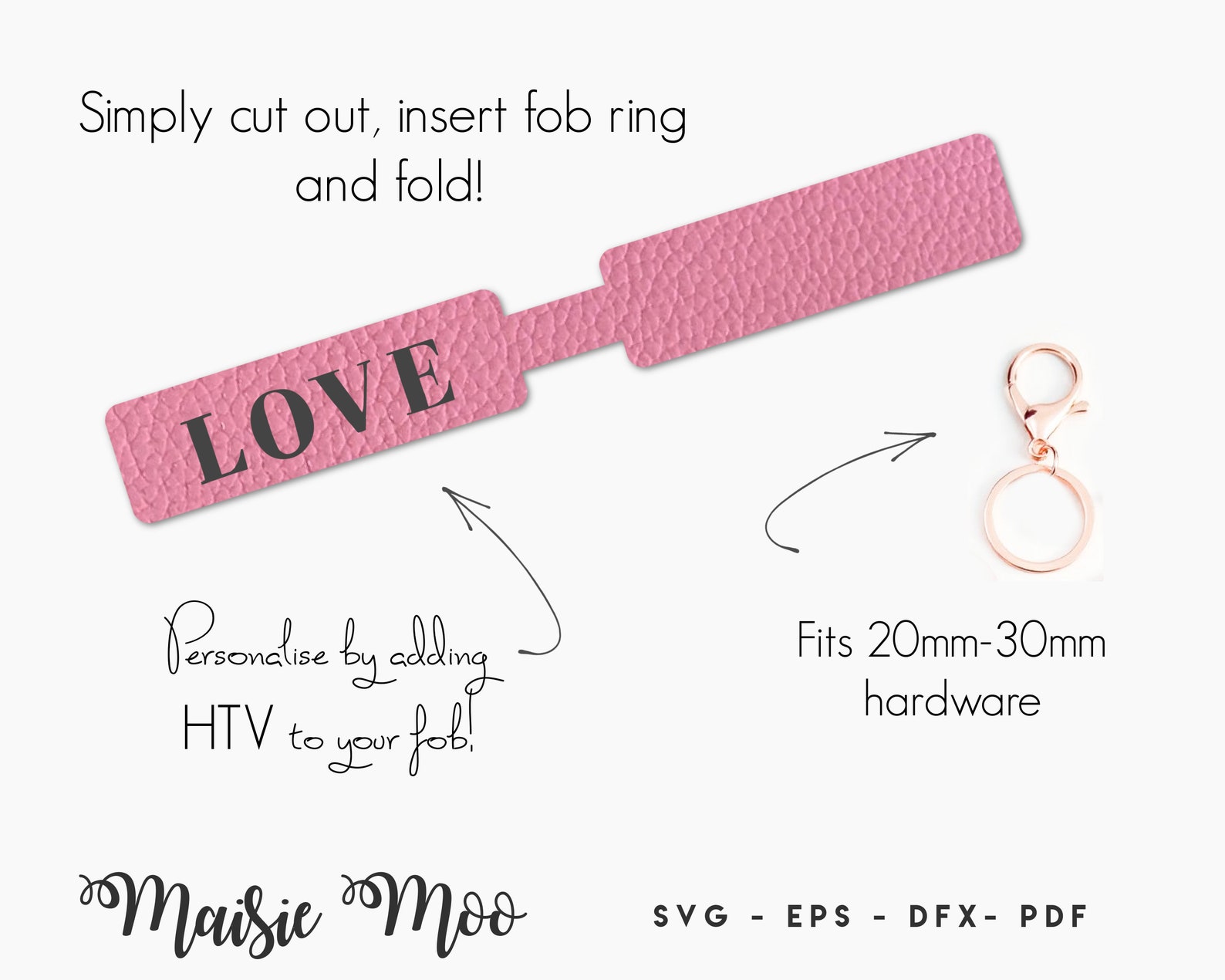 Key Fob SVG | Keychain Bag Tag Fob Template | Faux Leather Fob | Key ...