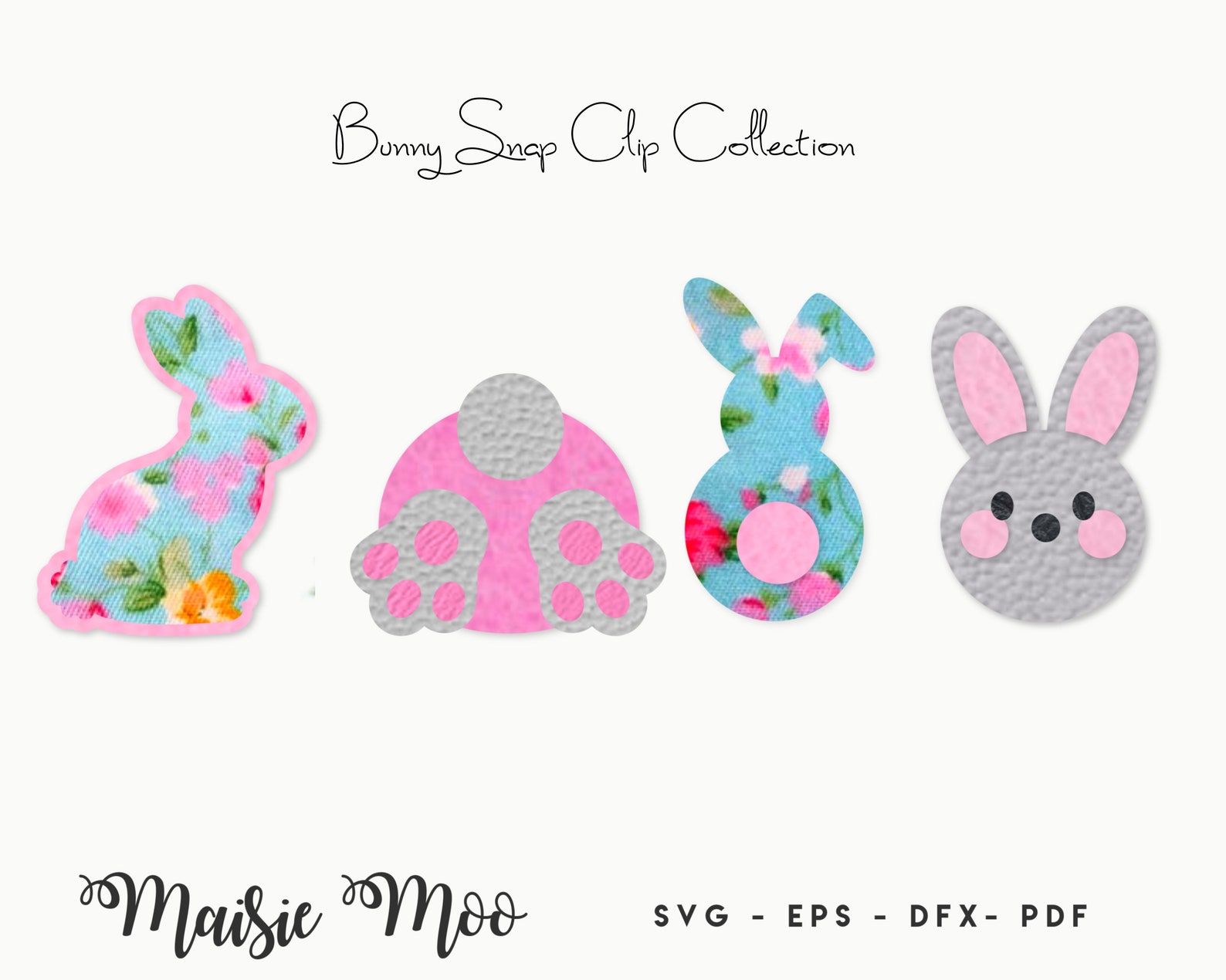 Easter Snap Clip SVG Bunny Snapclip Template Bow Center Bow - Etsy