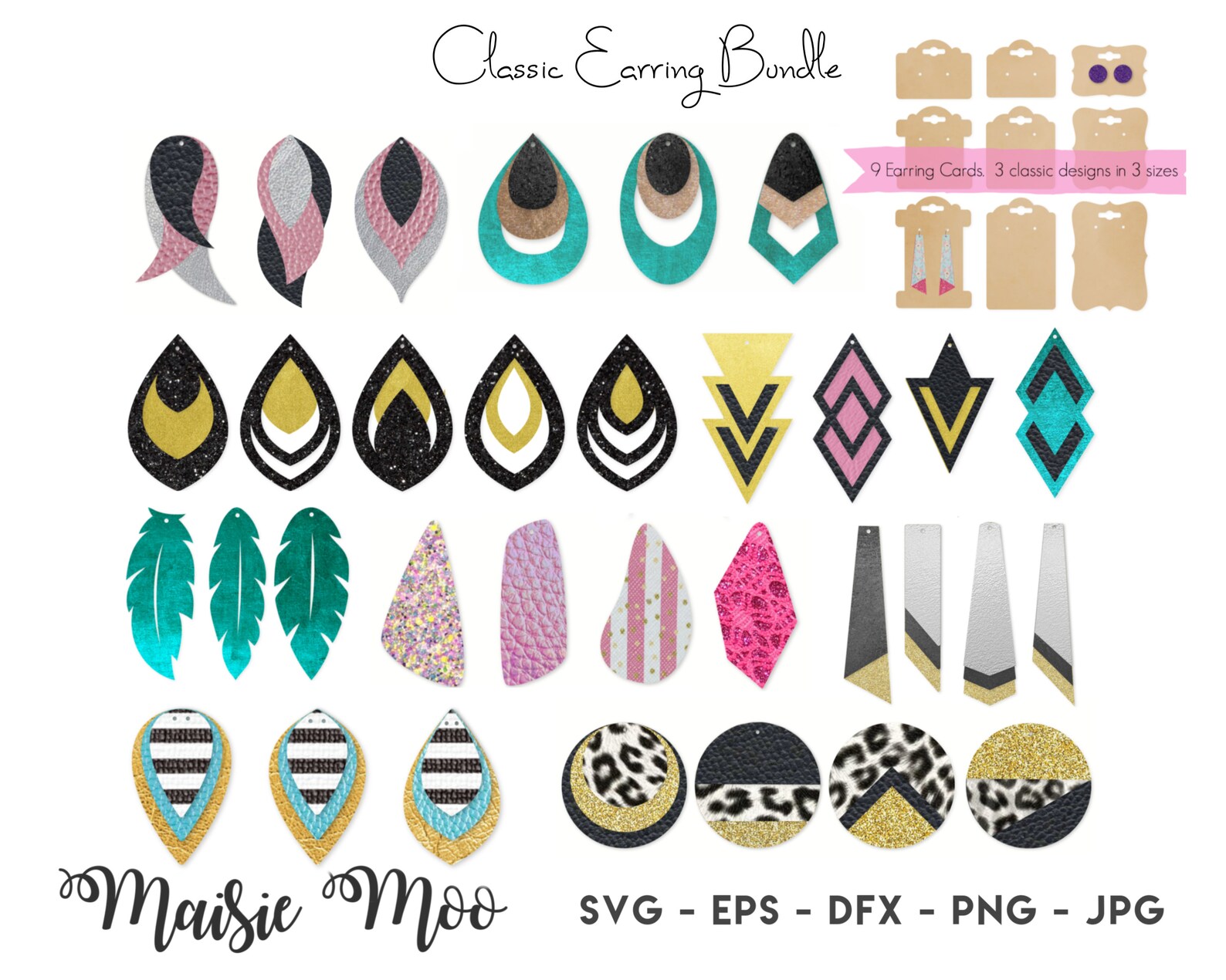 Earring SVG Bundle Faux Leather Earring Template Bundle - Etsy