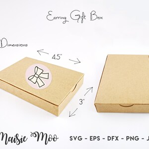 Earring Box Template, Earring Display Box SVG, Keychain Gift Box DXF ...