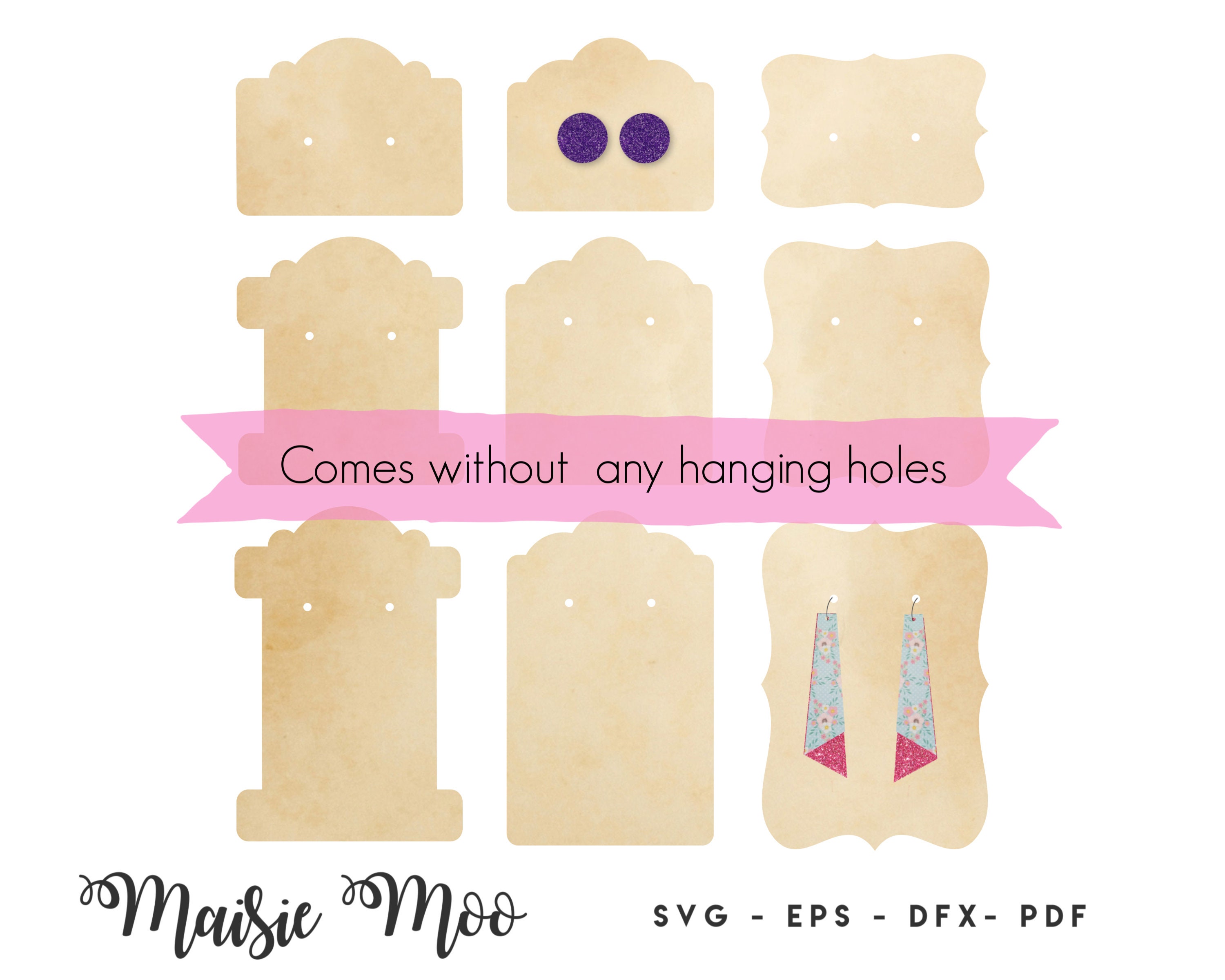 Earring Card SVG Earring Display Card Earing Card DXF Bow | Etsy