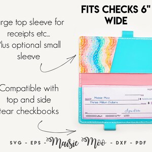 Checkbook Cover SVG, Cheque Book Sewing Pattern, Faux Leather SVG ...