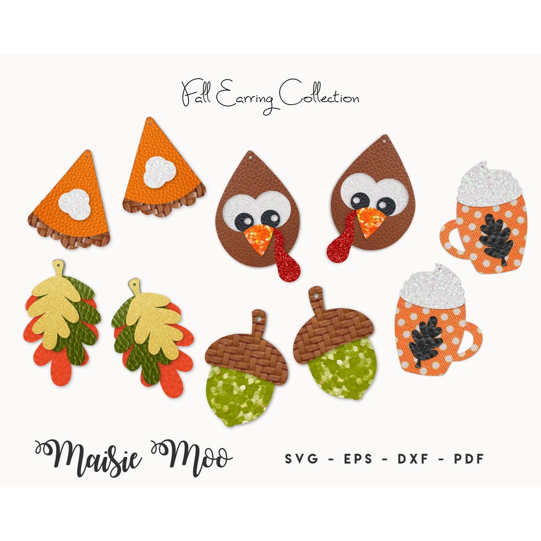 Thanksgiving Earring SVG Fall Autumn Faux Leather Earring - Etsy