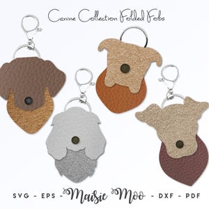 Leather Dog Keychain SVG | Canine Key Fob Template| Animal Bag Tag Fob ...