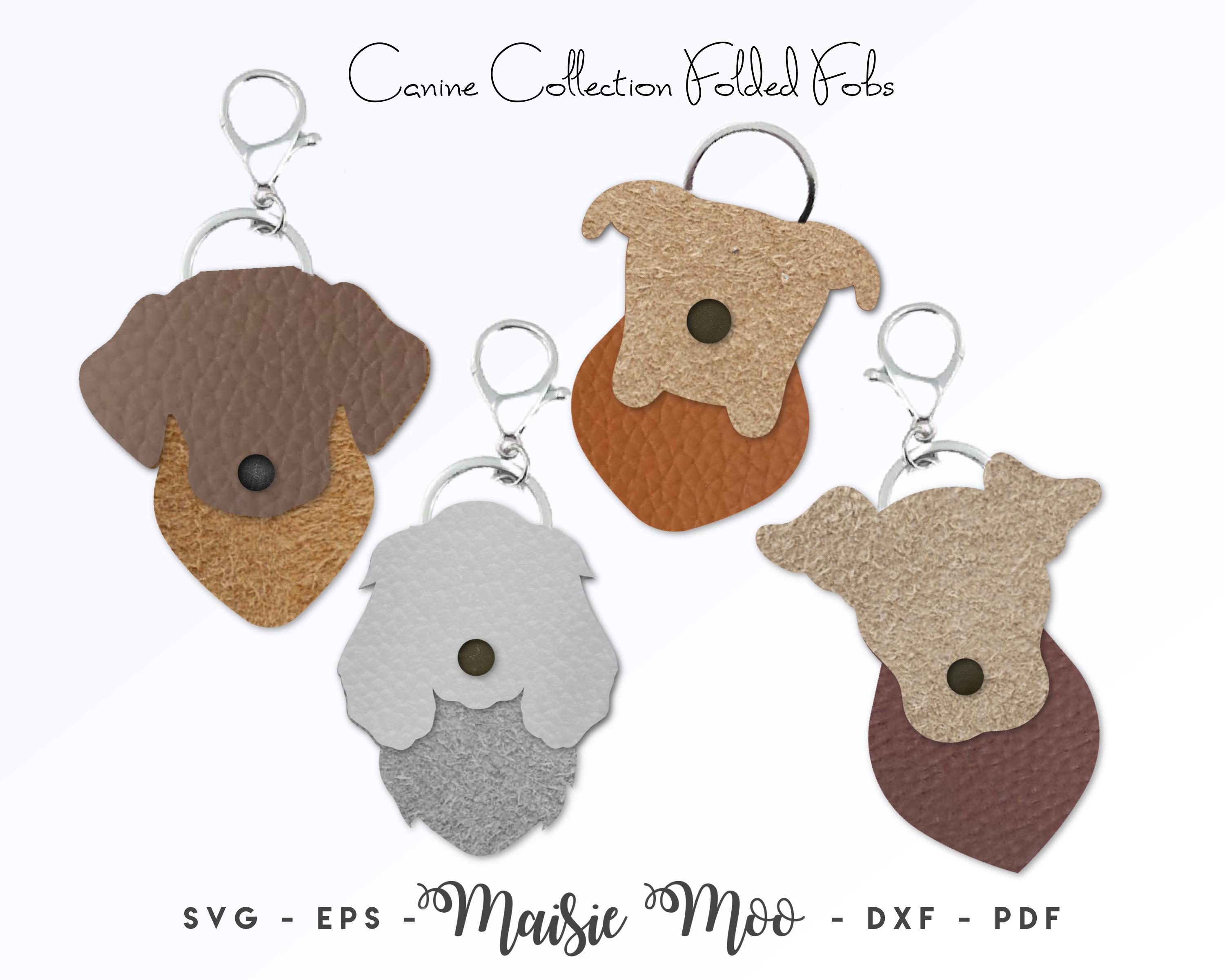 Leather Dog Keychain SVG | Canine Key Fob Template| Animal Bag Tag Fob ...